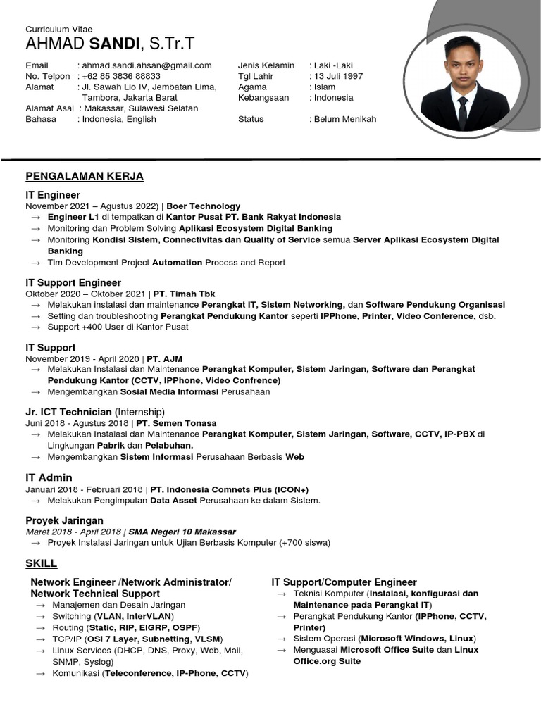 CV Ahmad Sandi | PDF