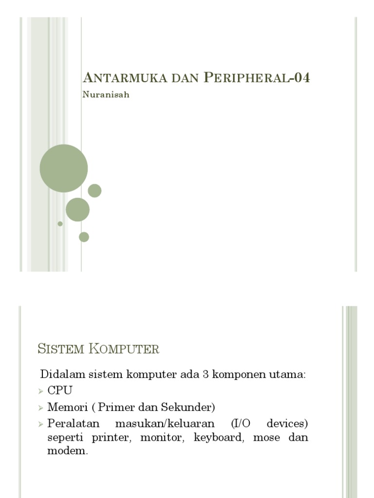 Antarmuka Dan Peripheral - 04 | PDF | Komputer