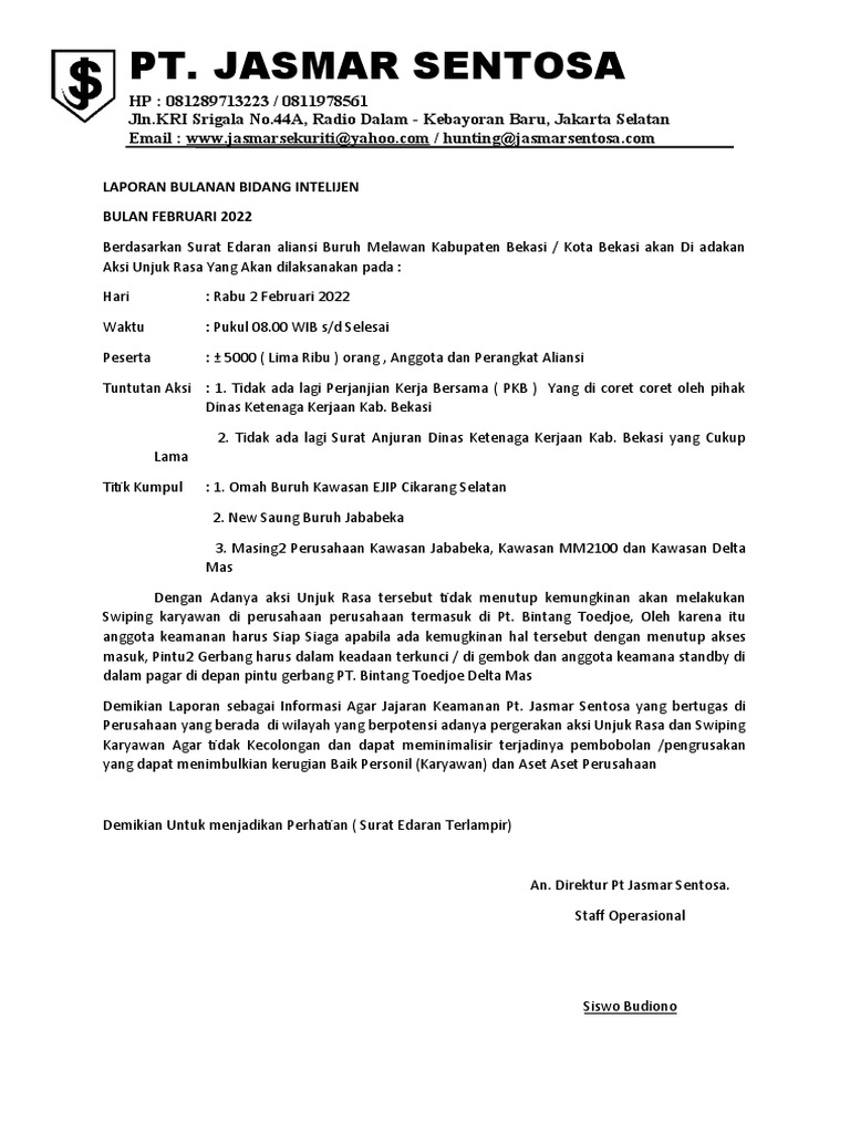 Laporan Intelijen | PDF