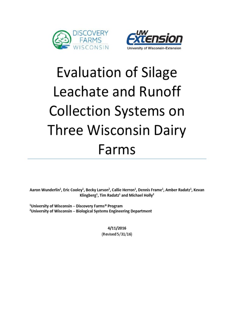 Evaluation of Silage Leachate and Runoff Collection Systems On Three ...