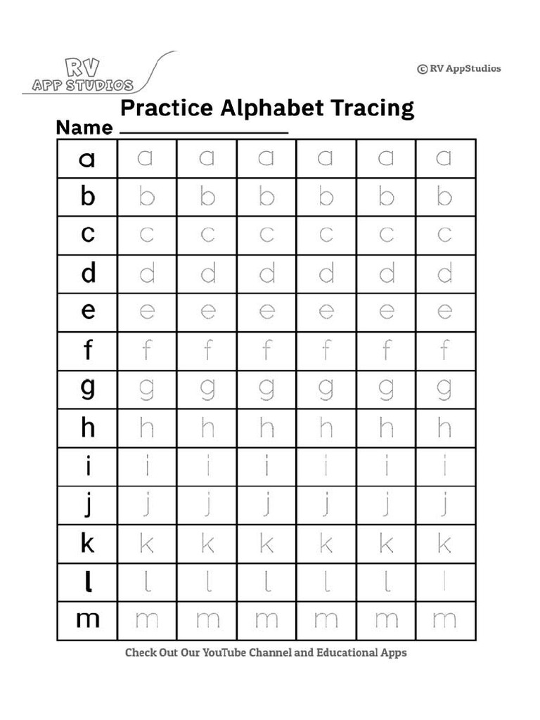 122 Free Printable Worksheets For Kids Practice Alphabet Tracing Small ...