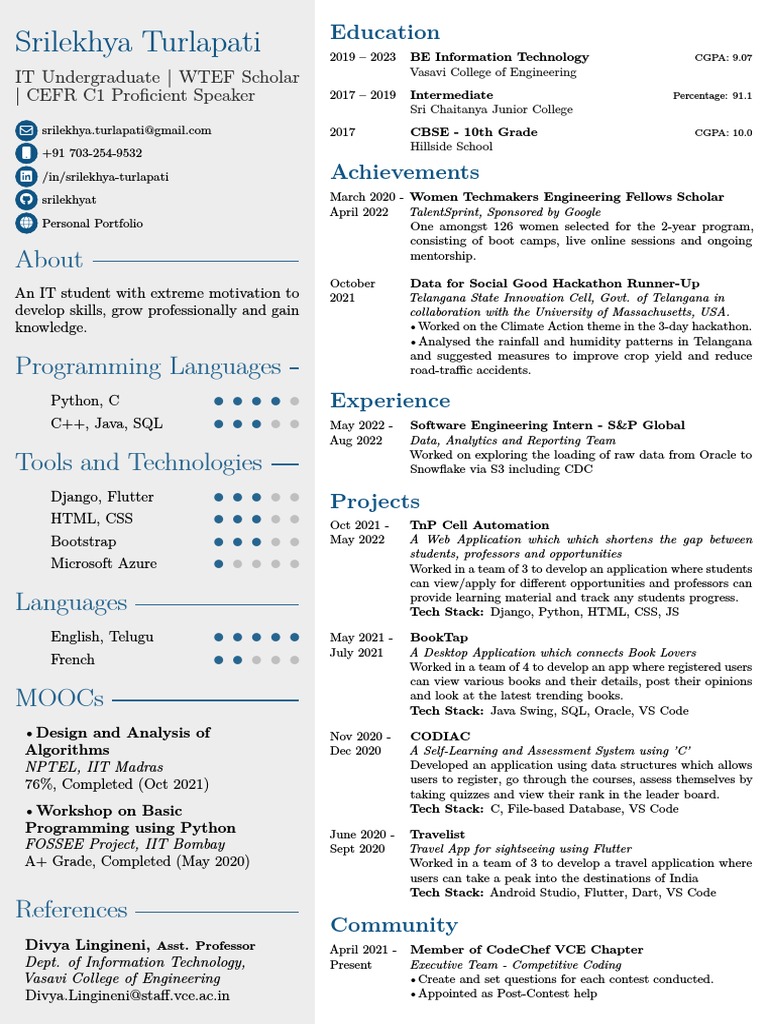Srilekhya Turlapati - Resume | Download Free PDF | Application Software | Web Application