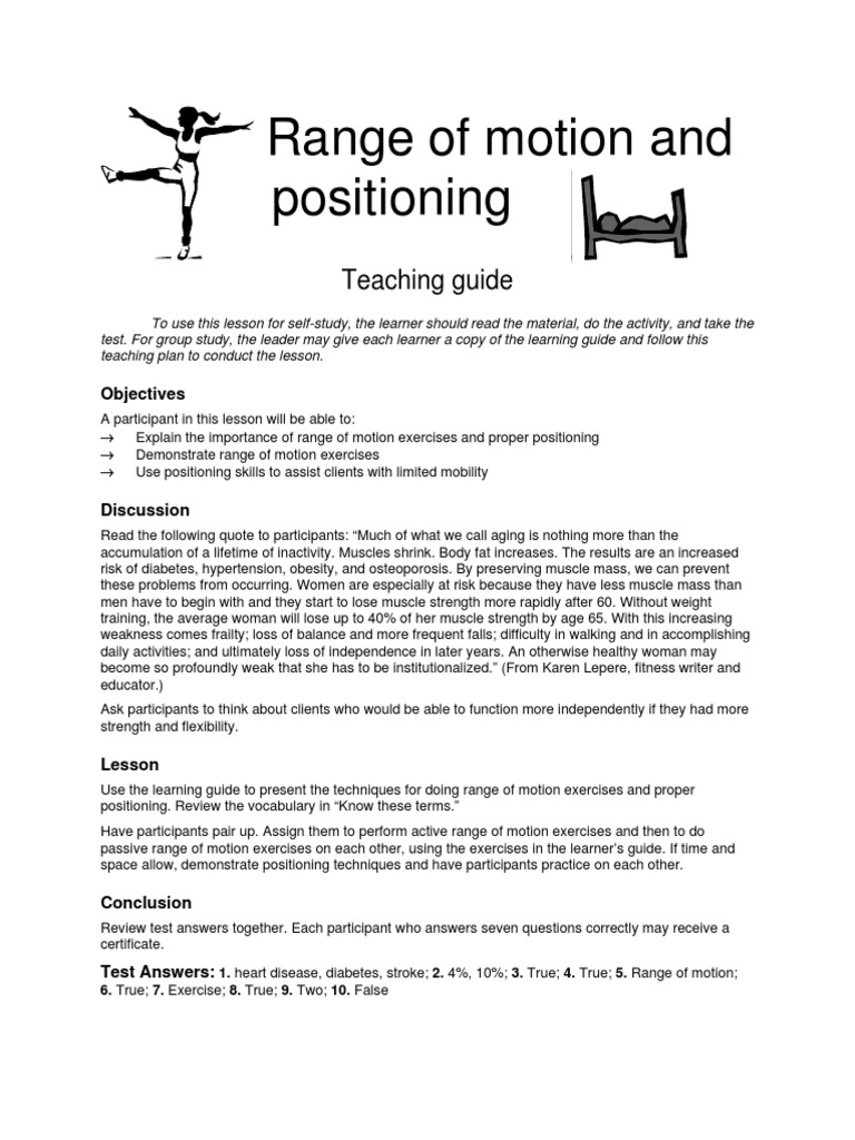 Range of Motion & Positioning Inservice | PDF | Anatomical Terms Of ...