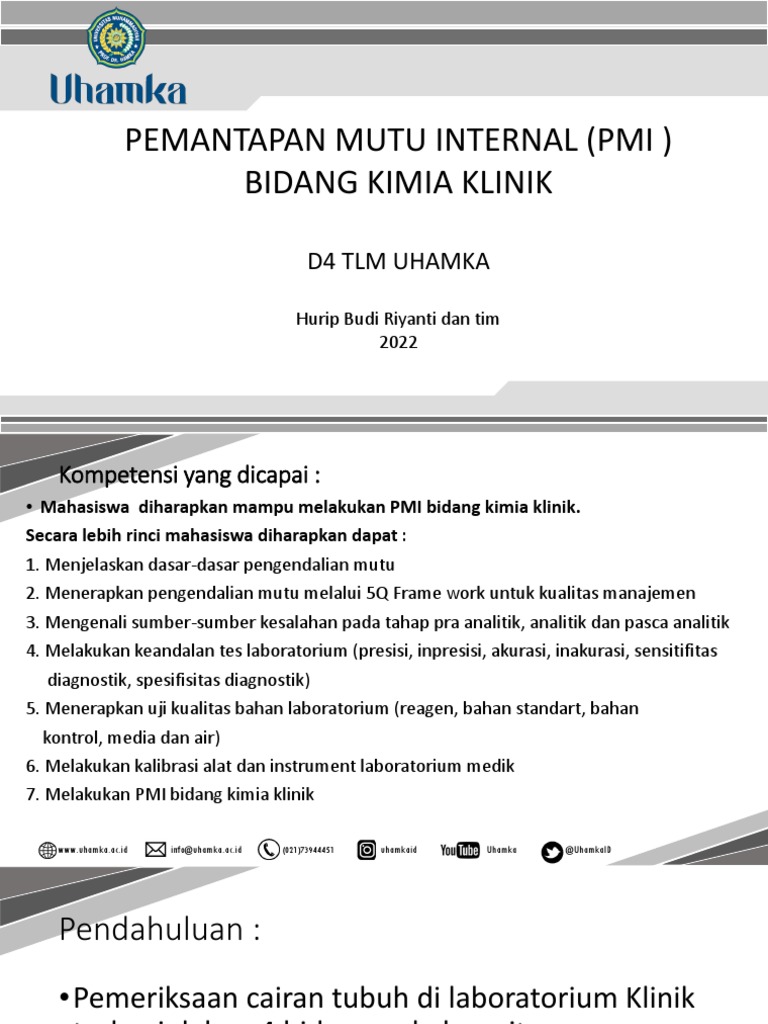 Materi 6 Prak. Qc. Pemantapan Mutu Int. Bid - Kimia Klinik | PDF | Teknologi & Rekayasa