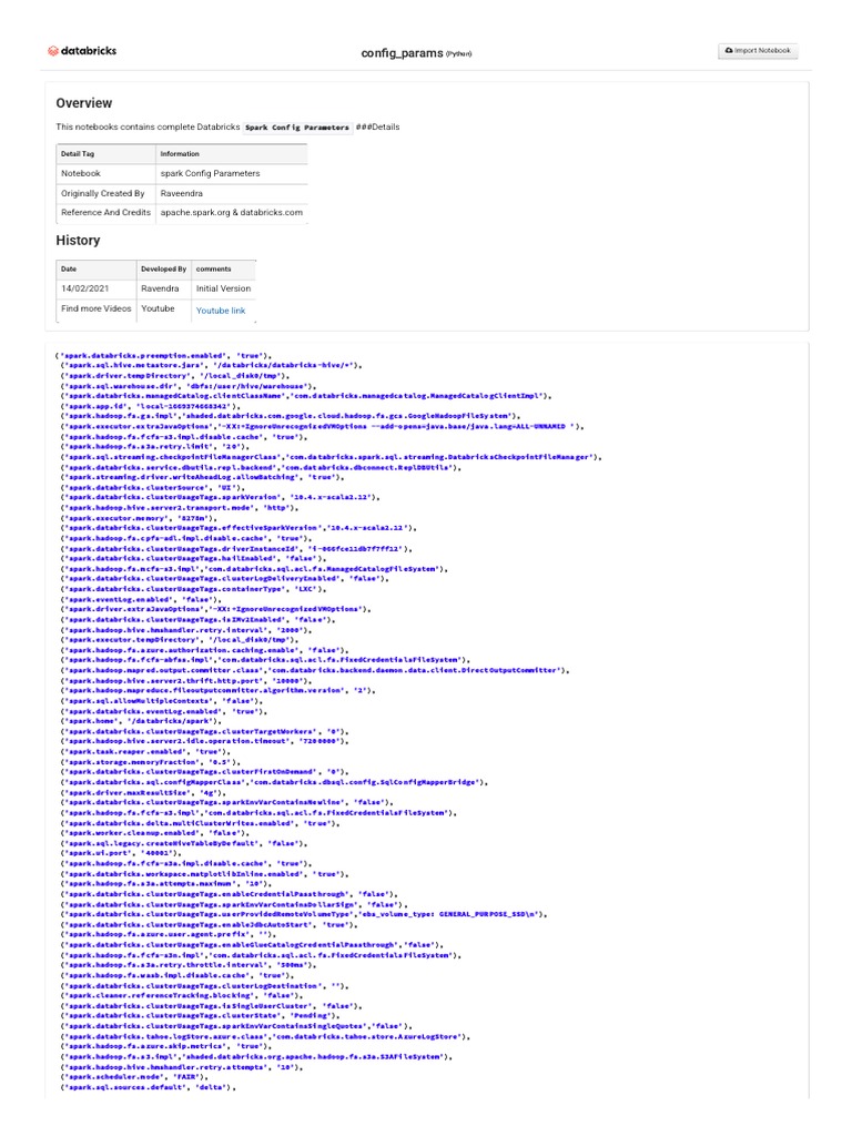 Databricks Sparkconfig 1669383836 | PDF | Data | Data Management