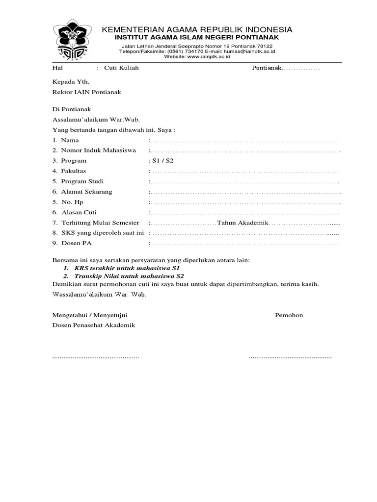 Form Cuti | PDF