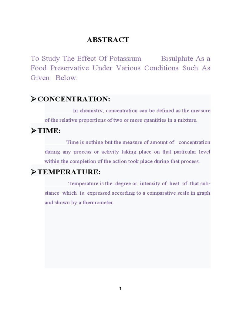 Chemistry-Investigatory Project 6 | PDF | Food Preservation | Chemistry
