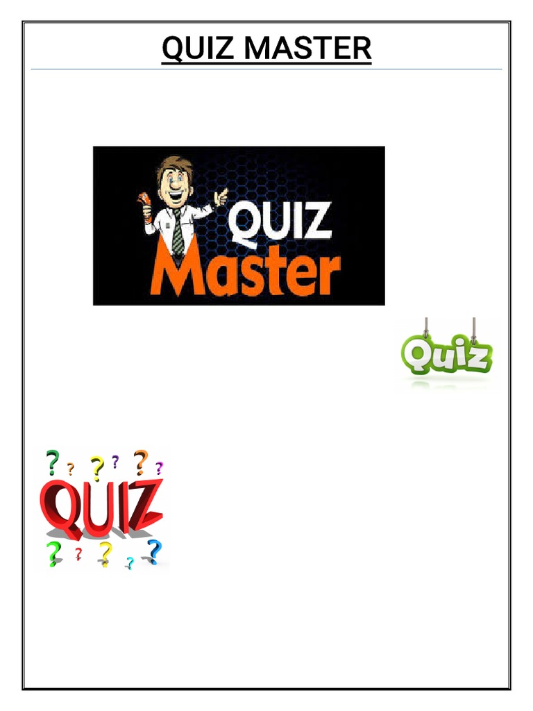 Quiz Master | PDF | Quiz | Operating System