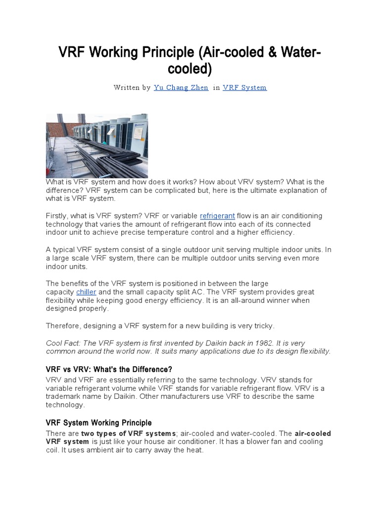 VRF Working Principle | PDF | Air Conditioning | Pipe (Fluid Conveyance)