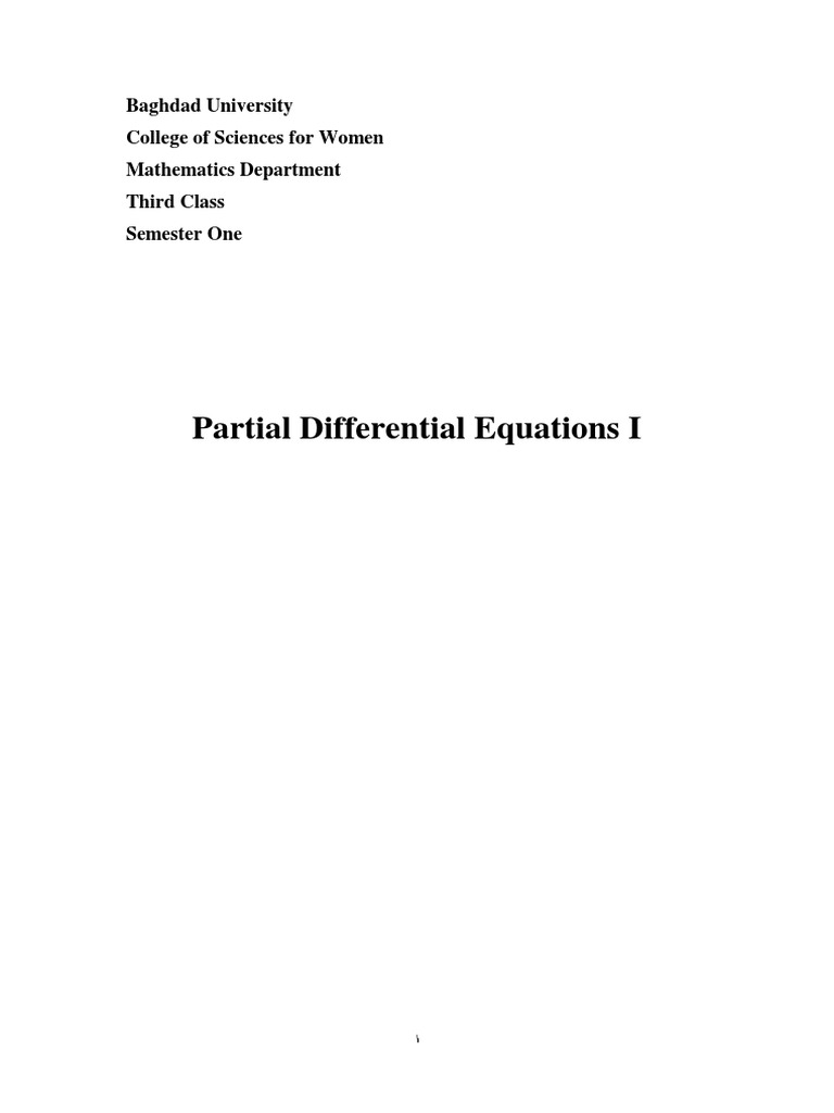 Introduction to Partial Differential Equations | PDF | Partial Differential Equation ...