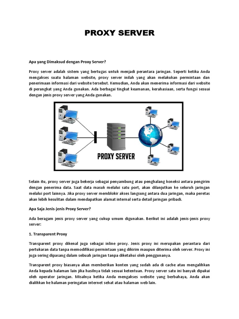 PROXY SERVER OVERVIEW | PDF