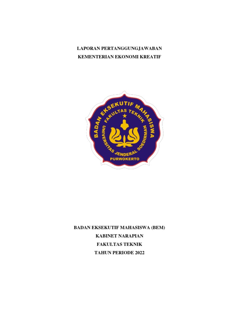 Laporan Proker BEM FT Unsoed 2022 | PDF | Seni