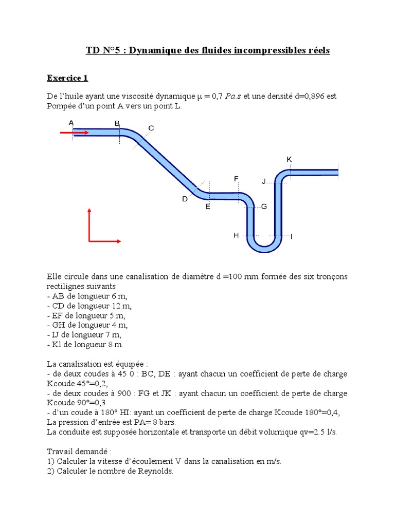 TD N°5 Mecanique Des Fluides | PDF | Pression | Liquides