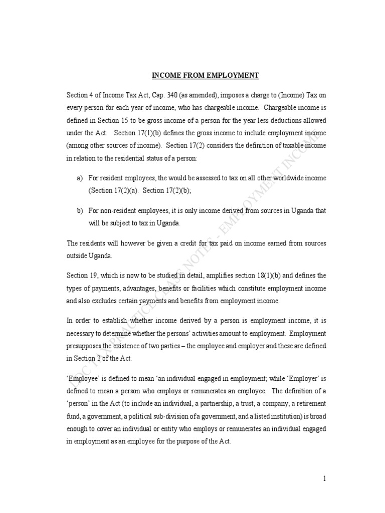 LDC Tax Practice - Employment Income Notes - November 2022 PDF ...