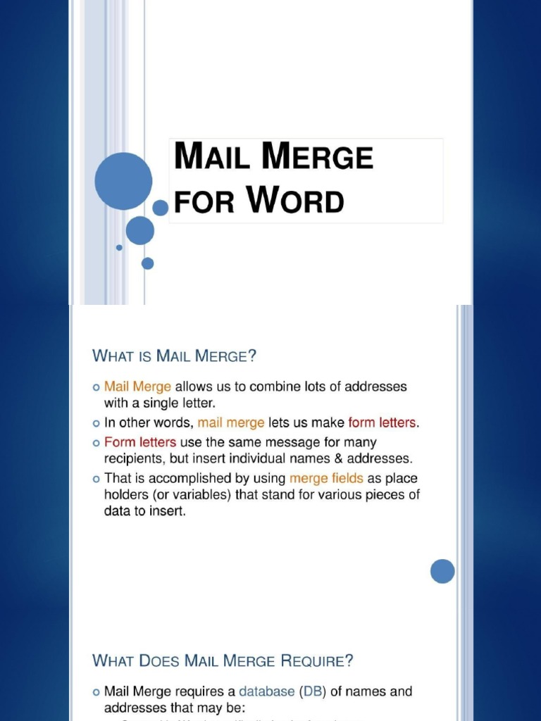 Lesson 4 - Mail Merge | PDF