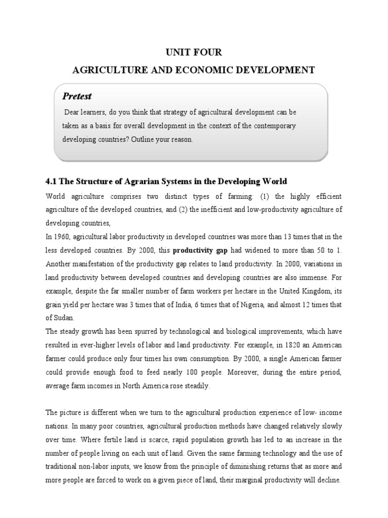 Unit 4 | PDF | Agriculture | Farms