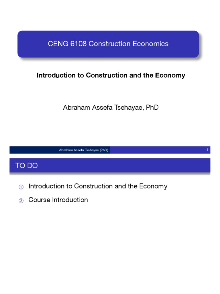 CENG 6108 Lesson 1 Introduction | PDF | Money | Economics