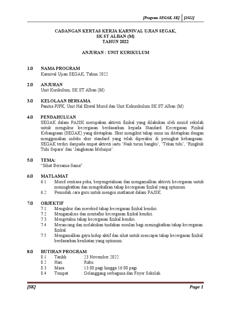 Kertas Kerja Ujian SEGAK | PDF