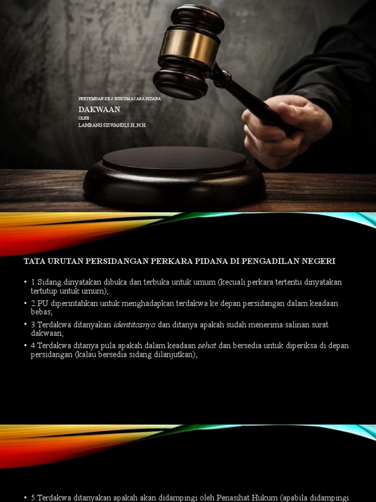 Tata Urut Persidangan Perkara Pidana | PDF | Hukum