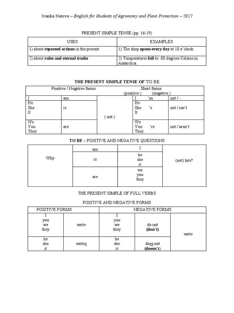 Pres Simple | PDF | Question | Verb
