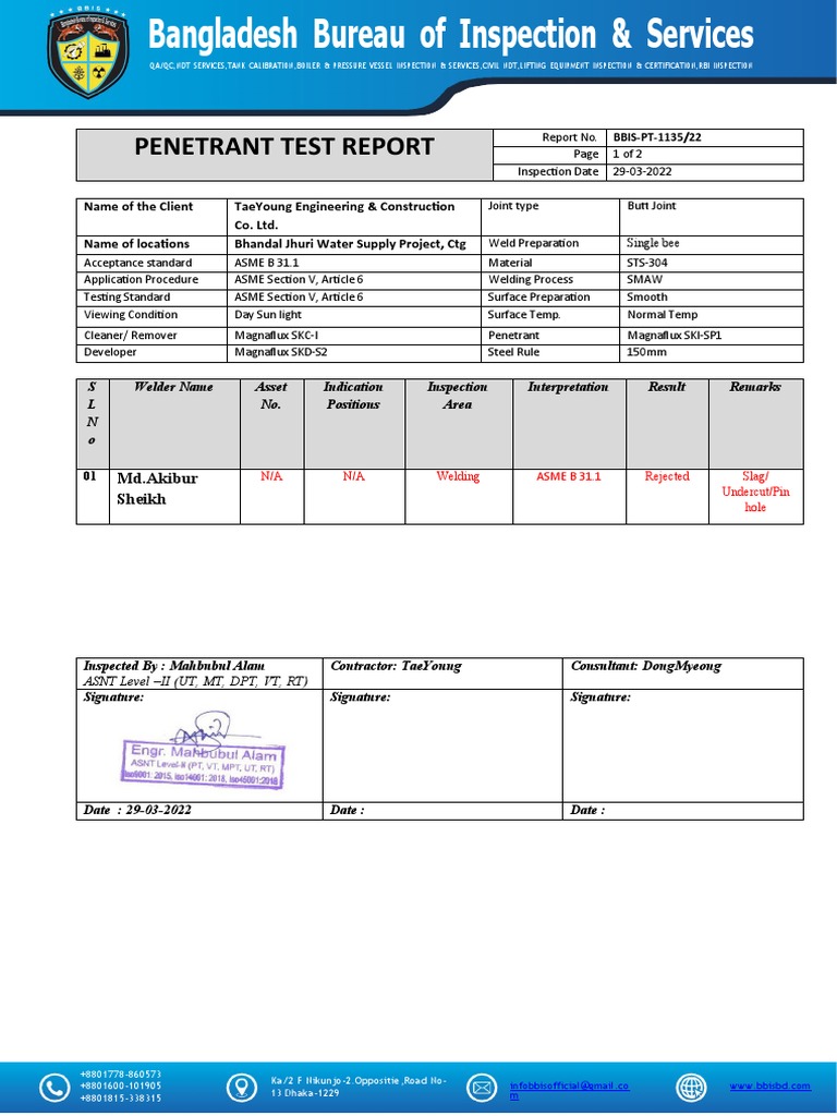 MD - Akibur Sheikh PT Test Report | PDF