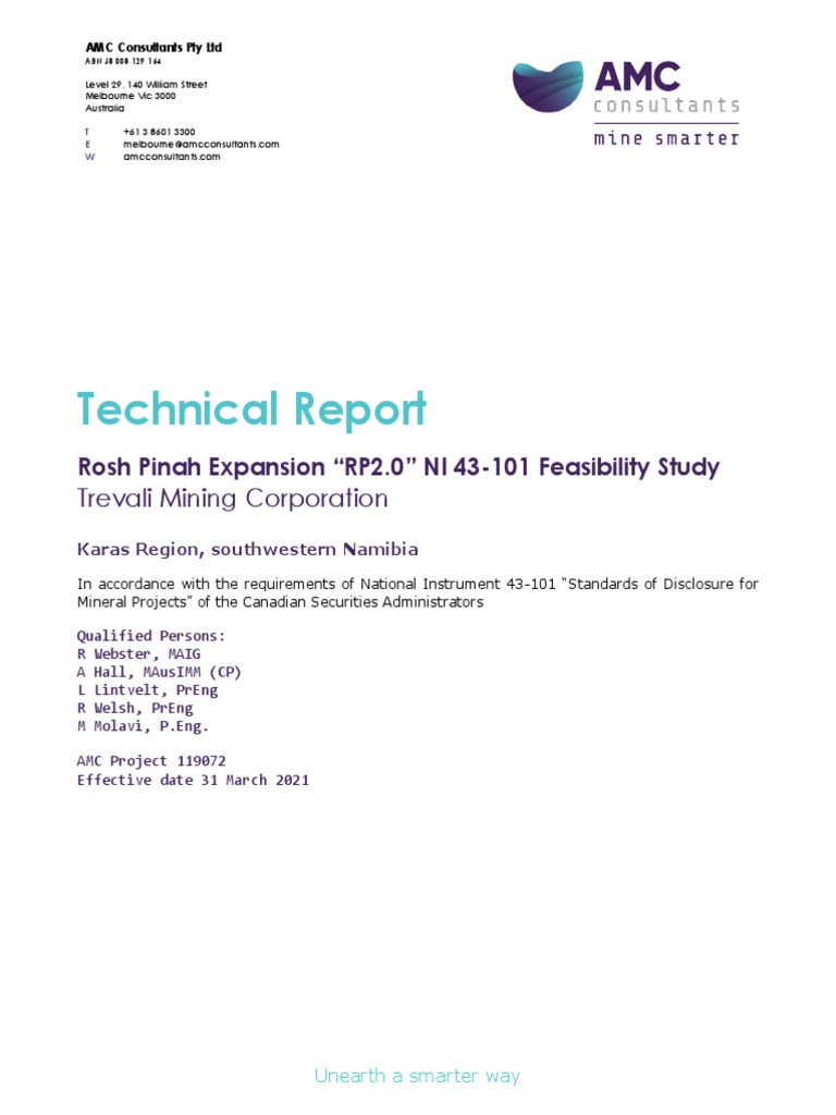 Trevali Rosh Pinah | PDF | Mining