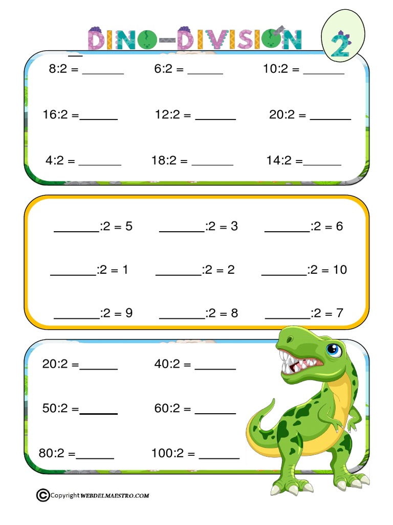 Divisiones Tabla Del 2 | PDF