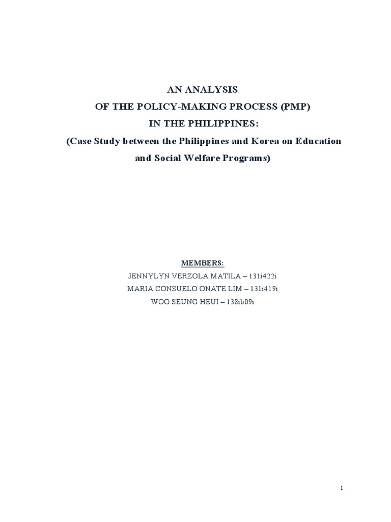 Policy Making Process Pdf Policy Welfare