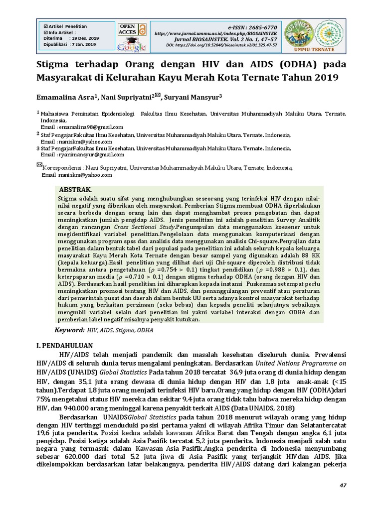 Stigma HIV/AIDS di Kayu Merah Ternate | PDF