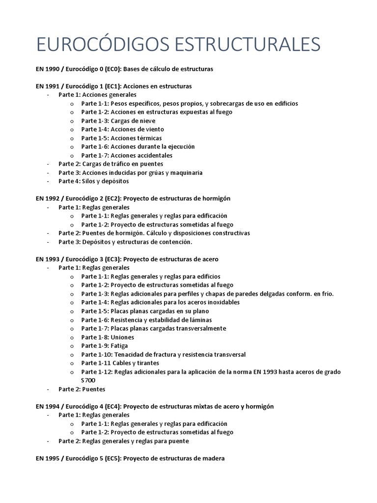 Eurocodigos Indice General | PDF | Hormigón | Materiales de construcción