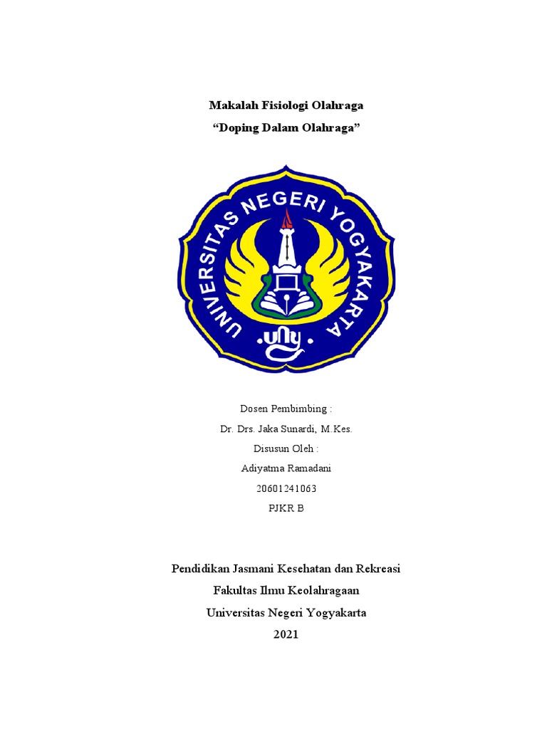 Makalah Doping Fisor - Adiyatma Ramadani 20601241063 PJKR B | PDF | Pengembangan Diri ...