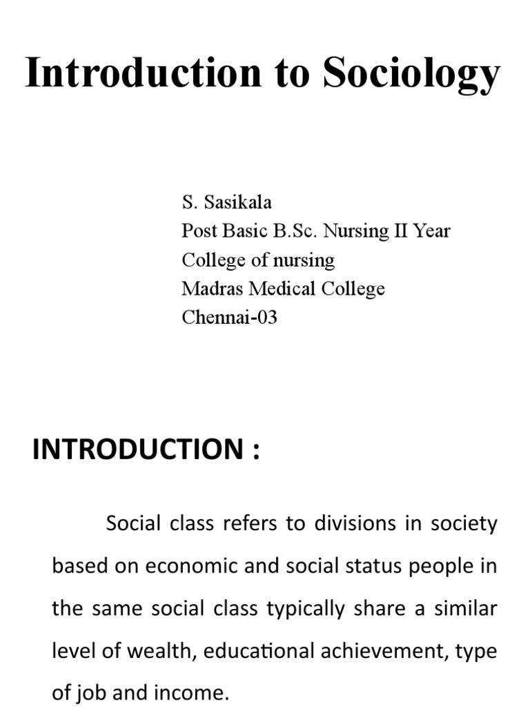 Introduction To Sociology | PDF | Social Status | Social Stratification