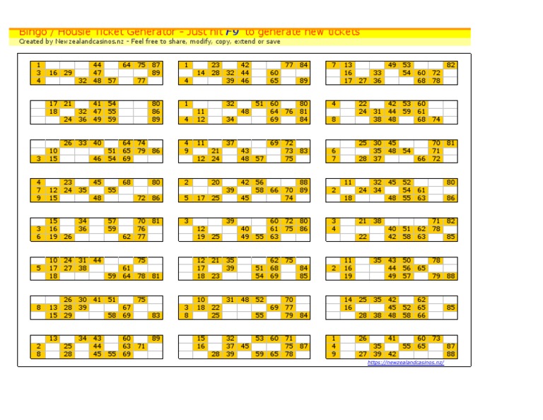 Housie-Ticket-Generator-Printable 4 | PDF | Leisure Activities ...