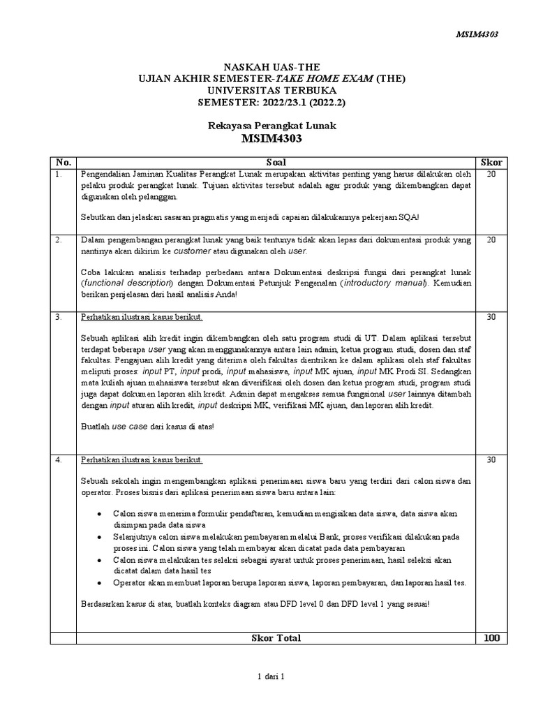 Naskah MSIM4303 The 1 | PDF