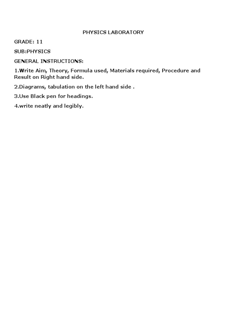 11 Class Physics Lab Notes | PDF | Metrology