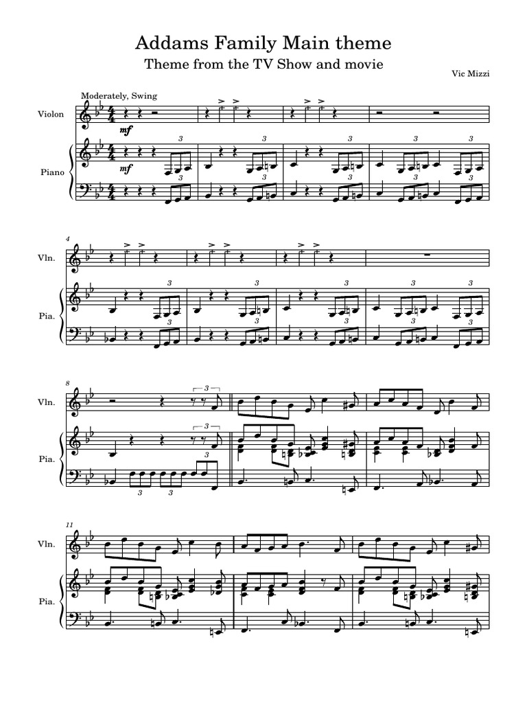 Addams Family Main Theme | PDF
