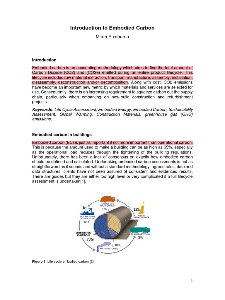 Embodied Carbon in Buildings | PDF | Life Cycle Assessment | Economic ...