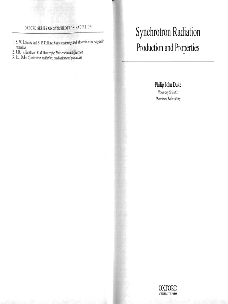P Duke - Synchrotron Radiation | PDF