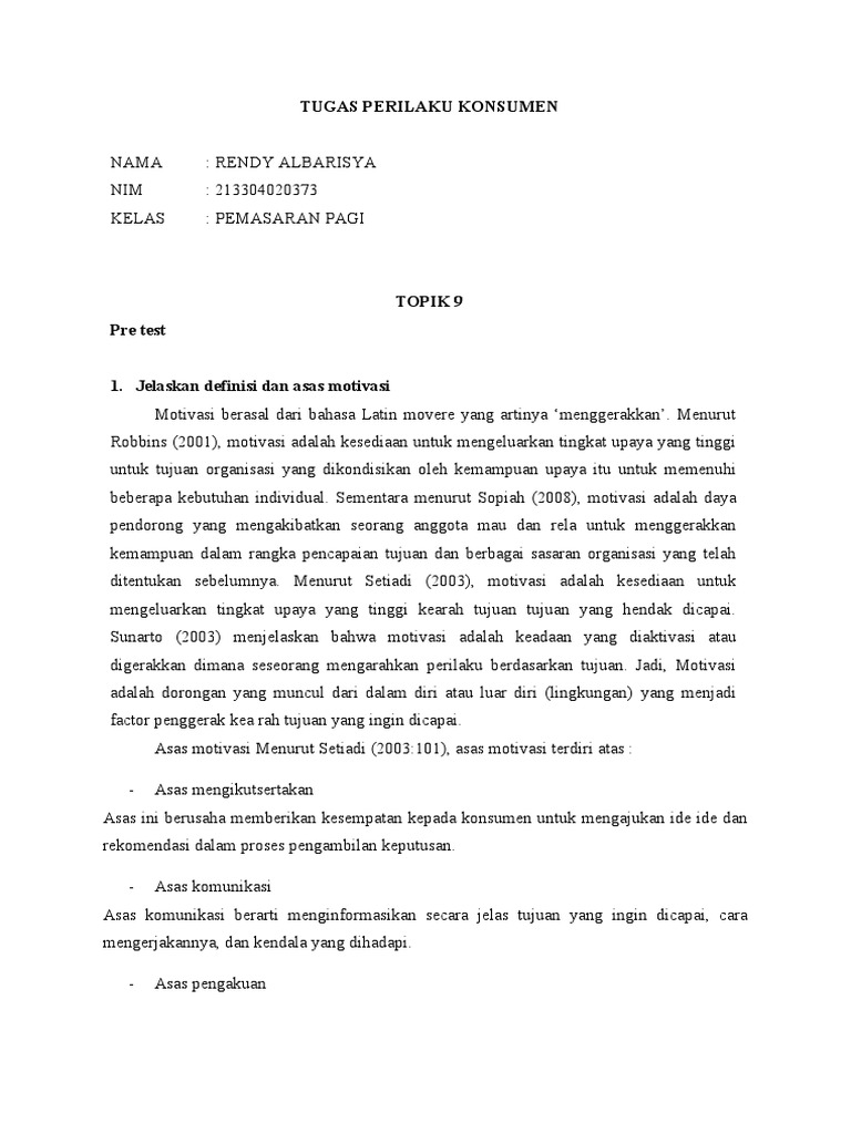 Perilaku Konsumen - Rendy | PDF