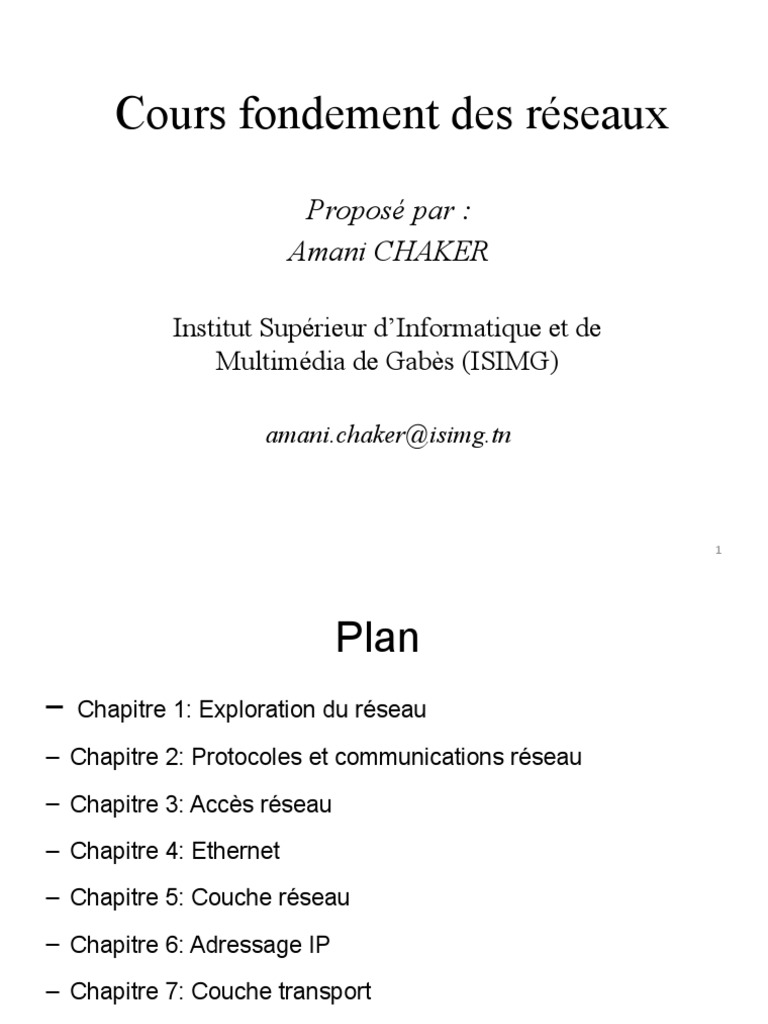 Chapter2 CPI2 | PDF | Protocoles Internet | Suite des protocoles Internet