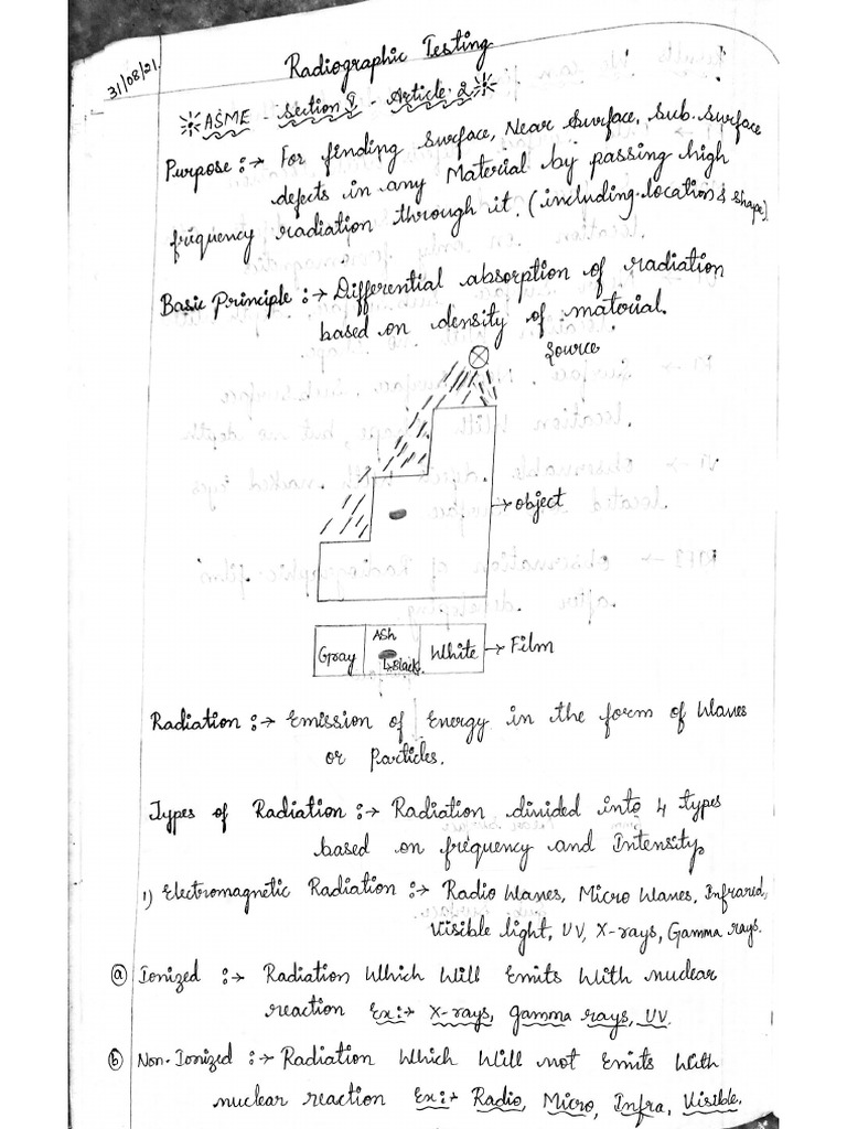 NDT Notes (RT) | PDF