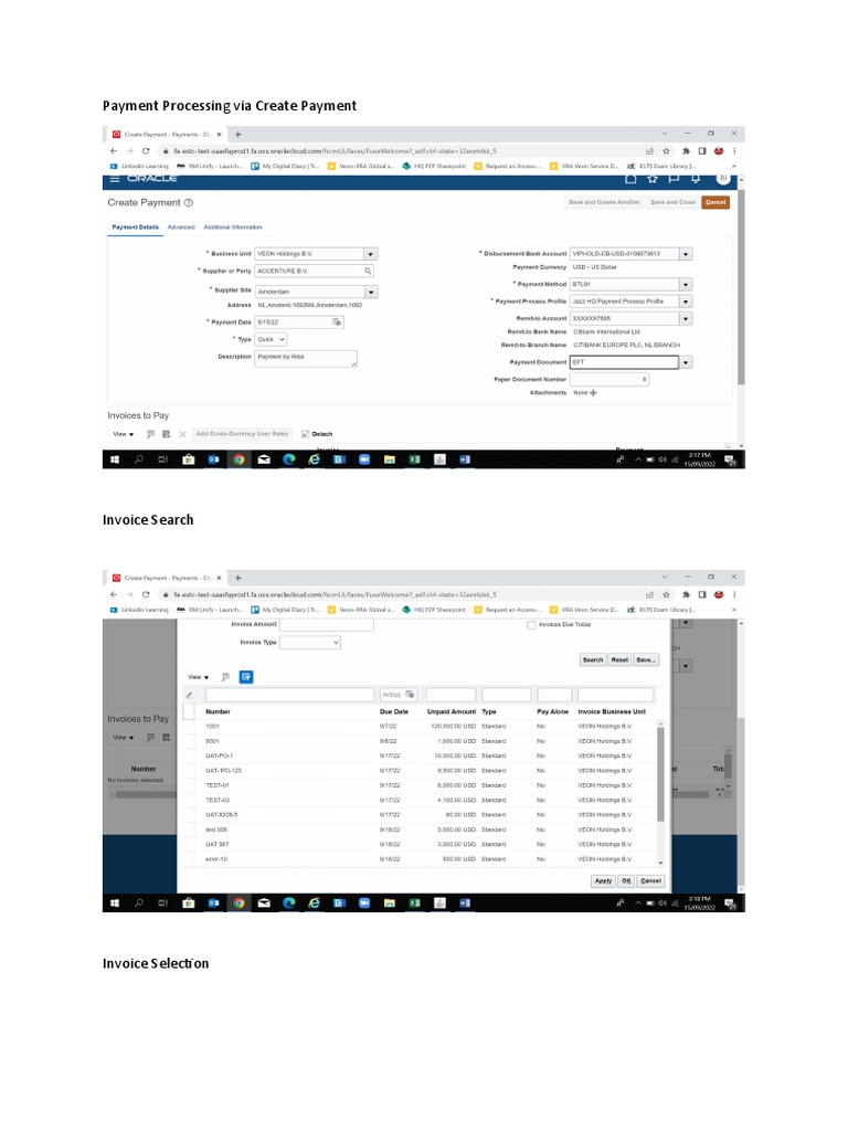 Payment UAT Screenshots | PDF