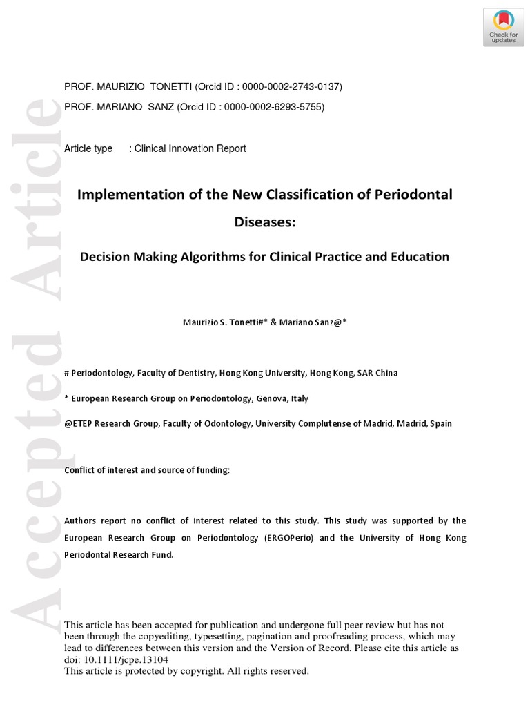 Tonetti 2019 | PDF | Periodontology | Medical Diagnosis