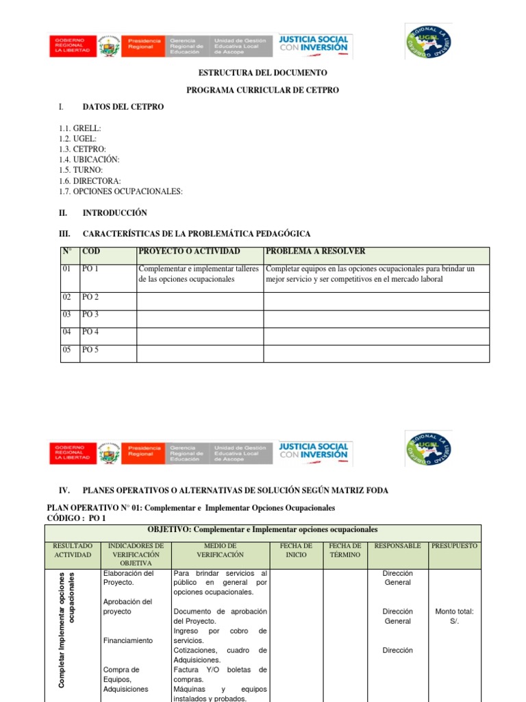 Estructura Del PCC Cetpro | PDF | Business