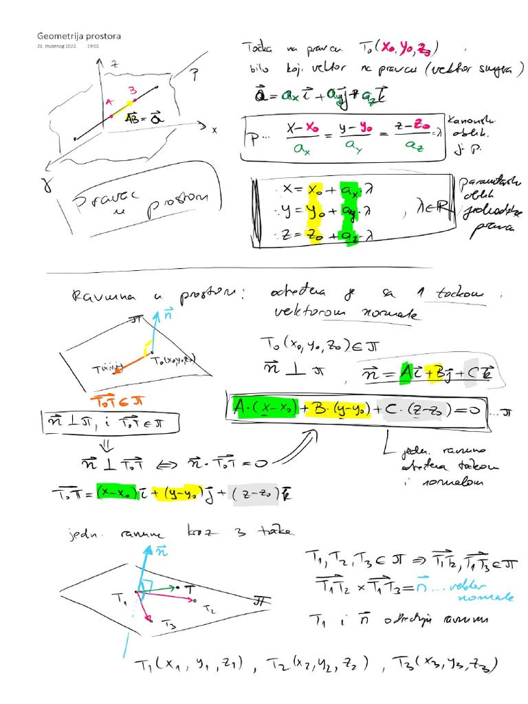 Analitička Geometrija Prostora - Uvod | PDF