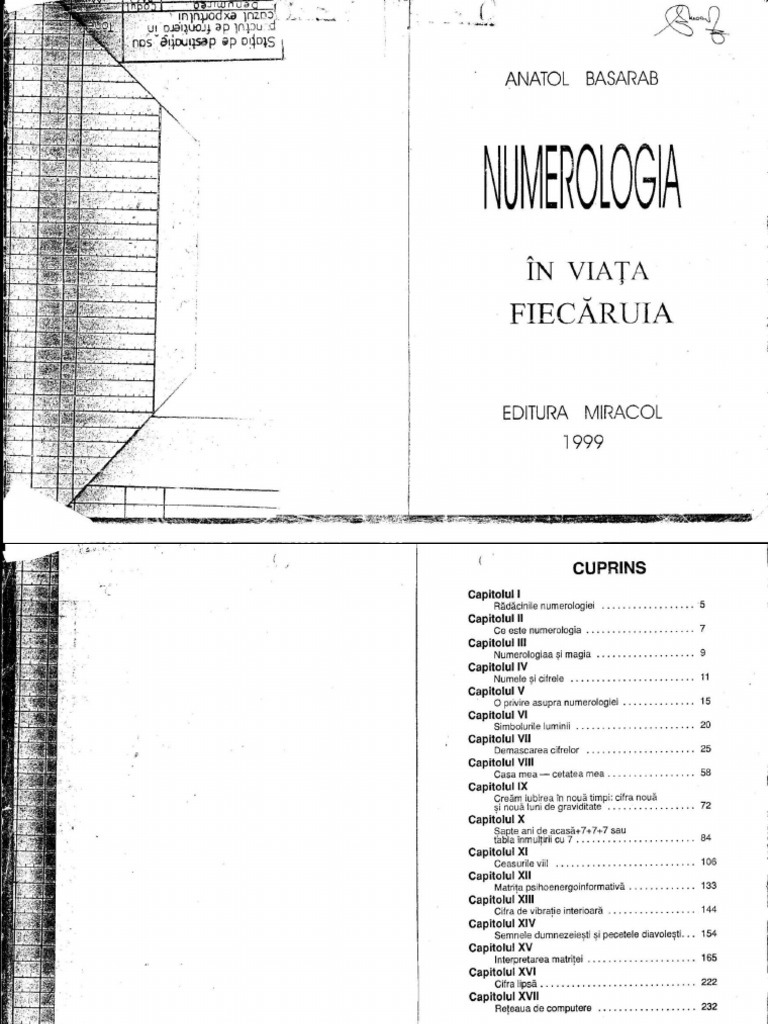 Anatol Basarab Numerologia in Viata Fiecaruia Part 1pdf | PDF