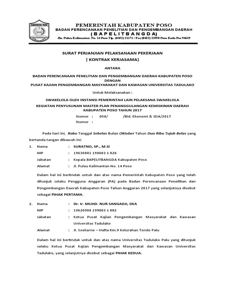 Perjanjian Kerjasama (Kontrak) | PDF