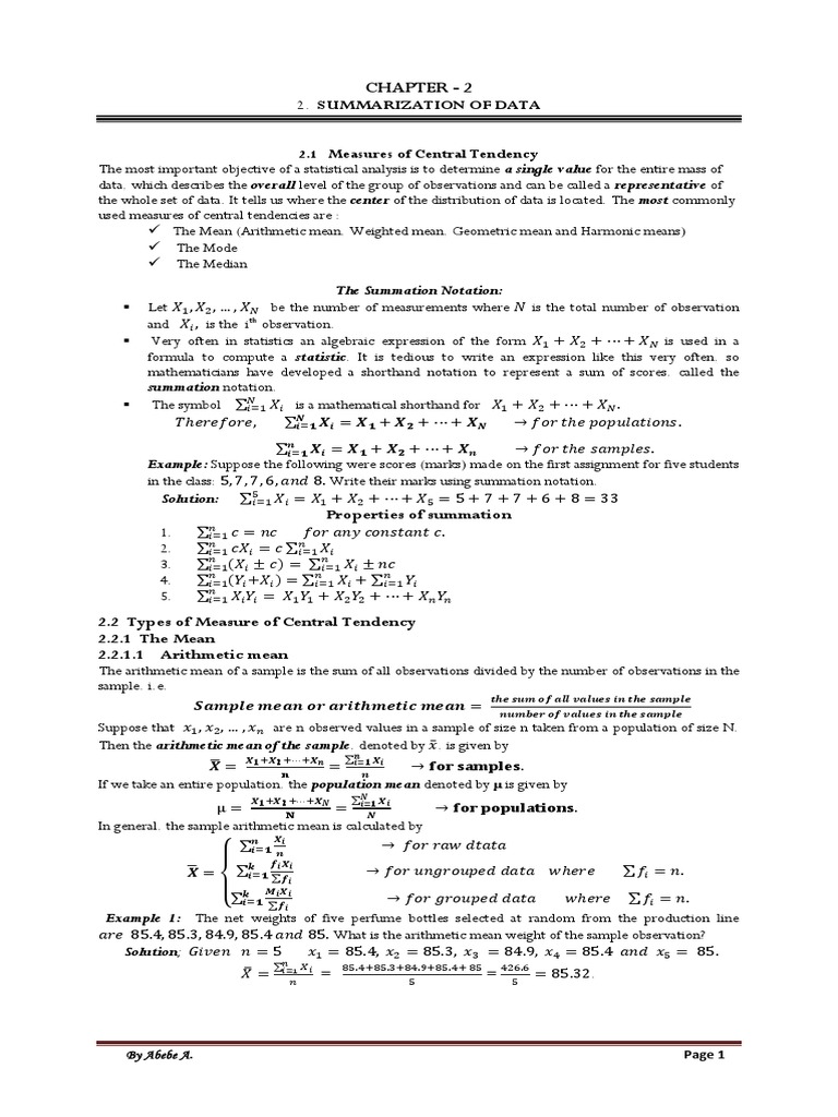 CH-2 Comp | PDF | Variance | Mean