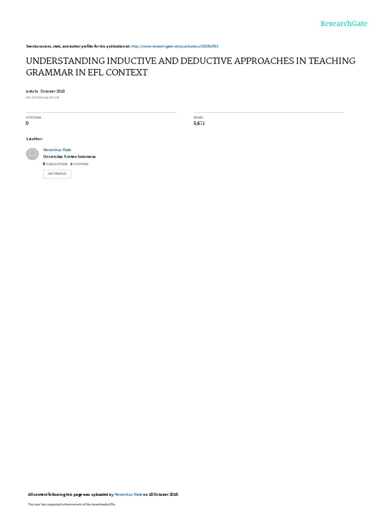 Document Inductive Vs Deductive | PDF | Teaching Method | English As A ...
