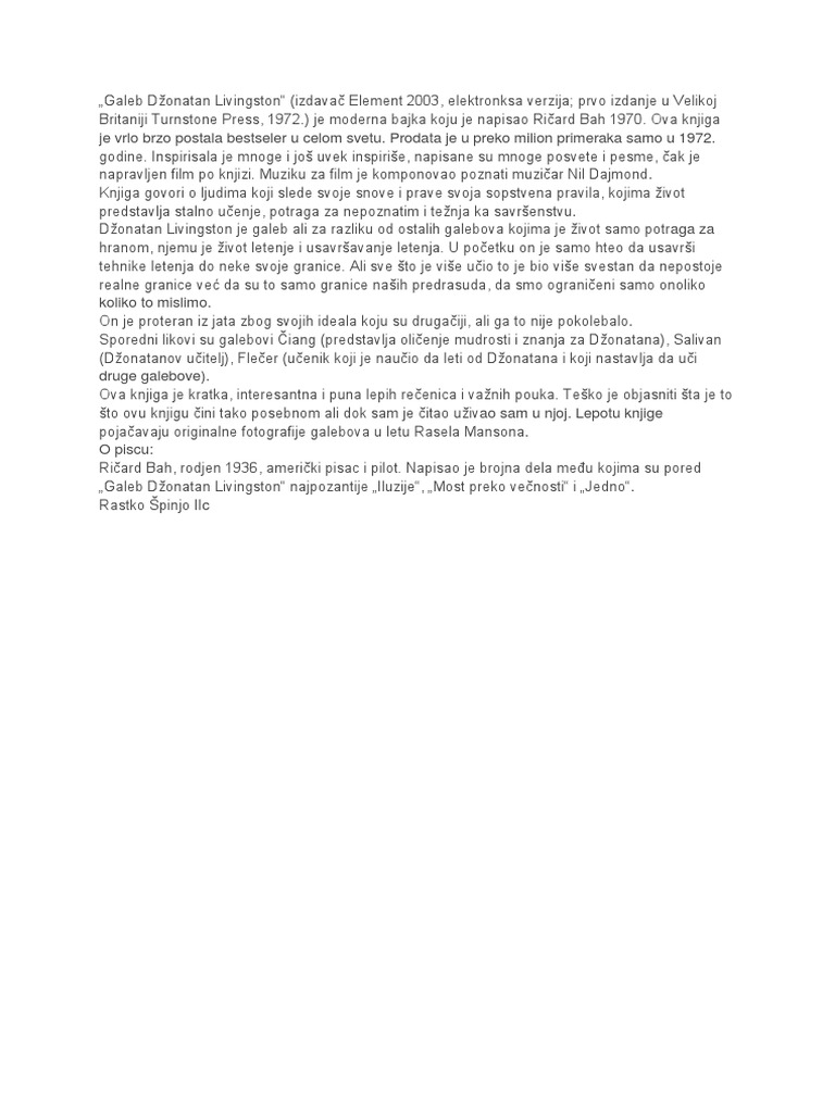 Galeb Dc5beonatan Livingston | PDF